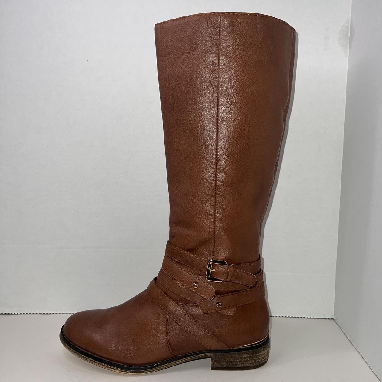 Women’s Brown Leather Riding Boots w/ ankle straps -... - Depop