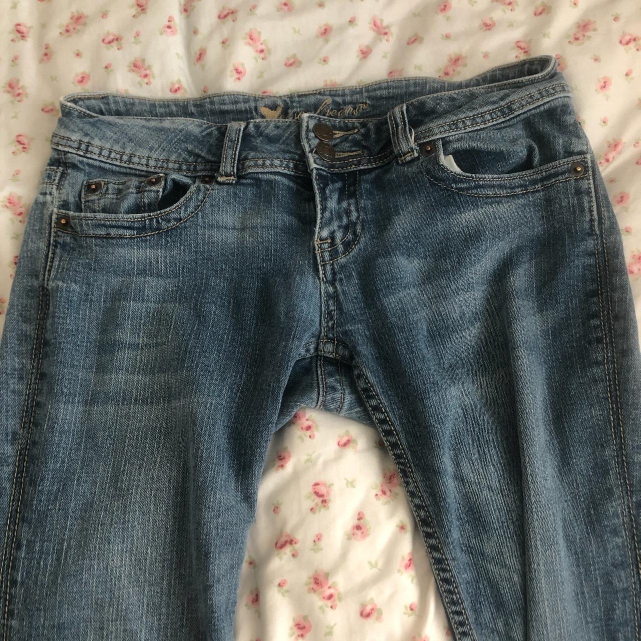 vintage wet seal jeans with cute y2k pockets on the... - Depop