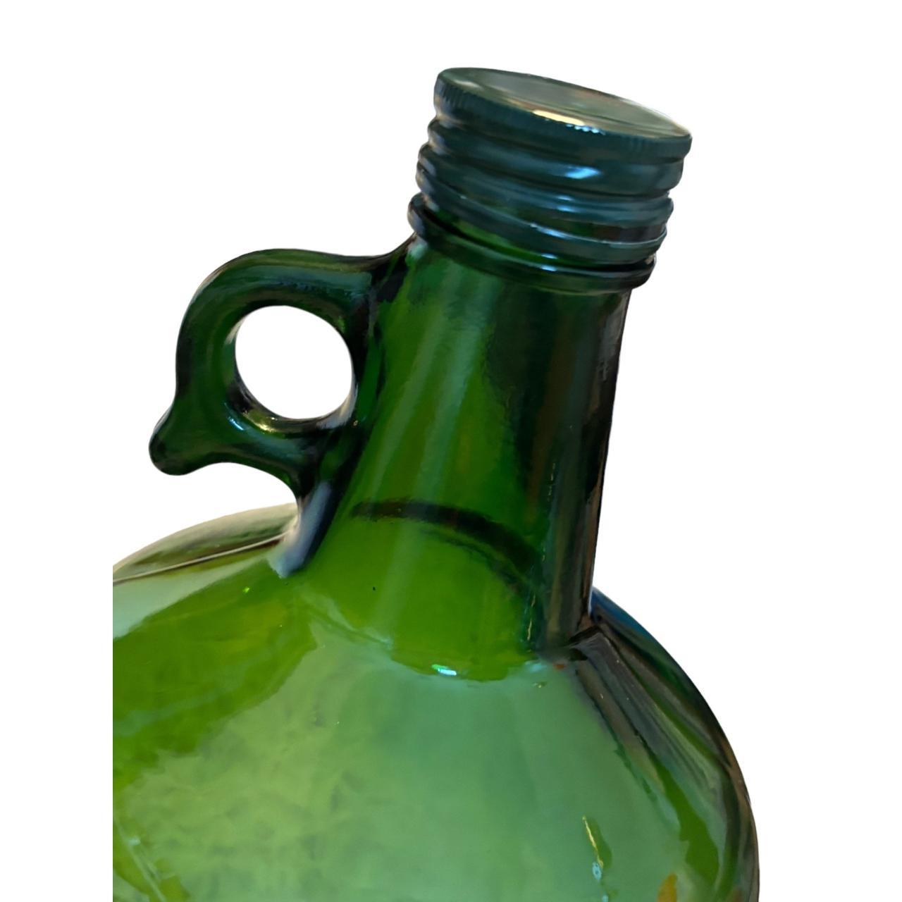 Vintage Green Glass 3 Liter Jug Bottle with cap... - Depop