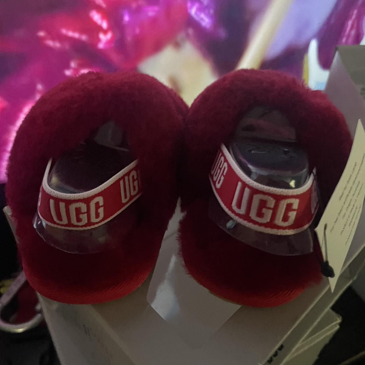 Baby girl red ugh yeah slides & Size 7 red ugg yeah... - Depop