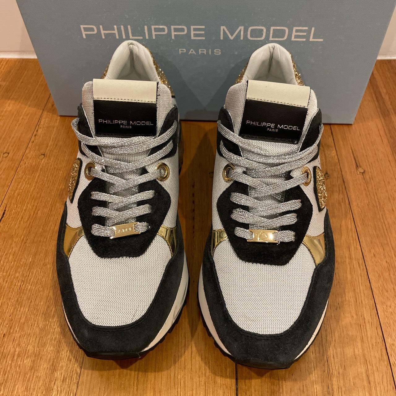 PHILIPPE MODEL PARIS La Rue Glitter Resau low-top... - Depop