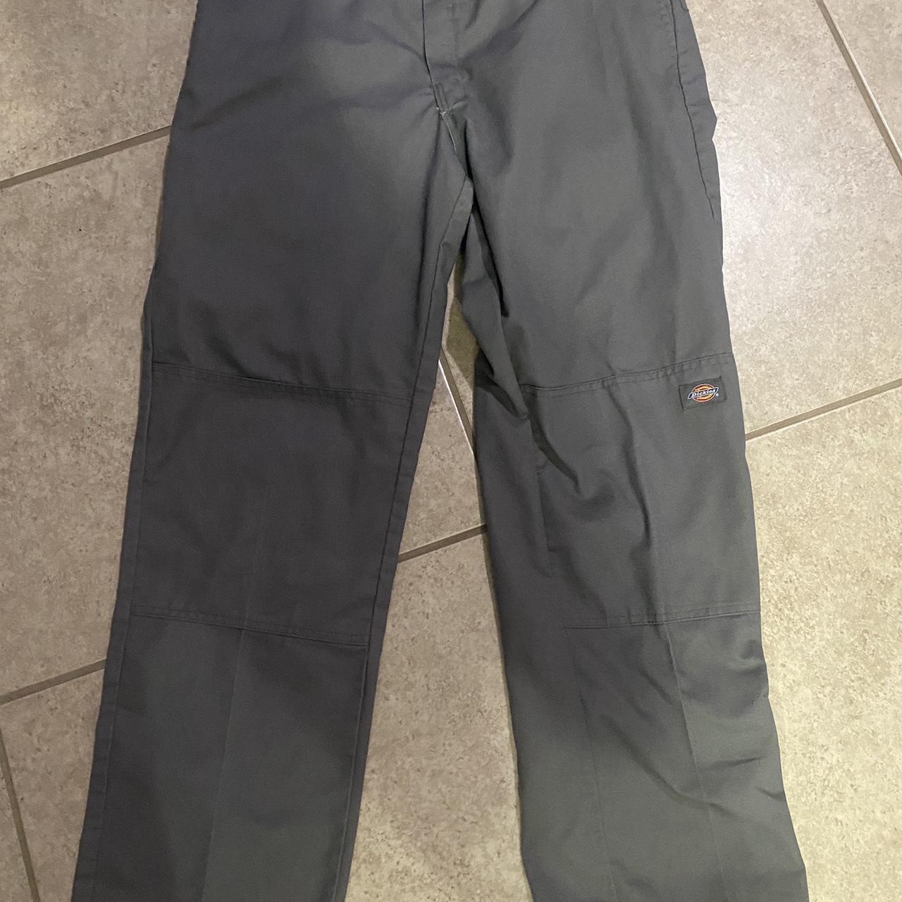 Grey regular fit double knee dickies size 36x32 - Depop