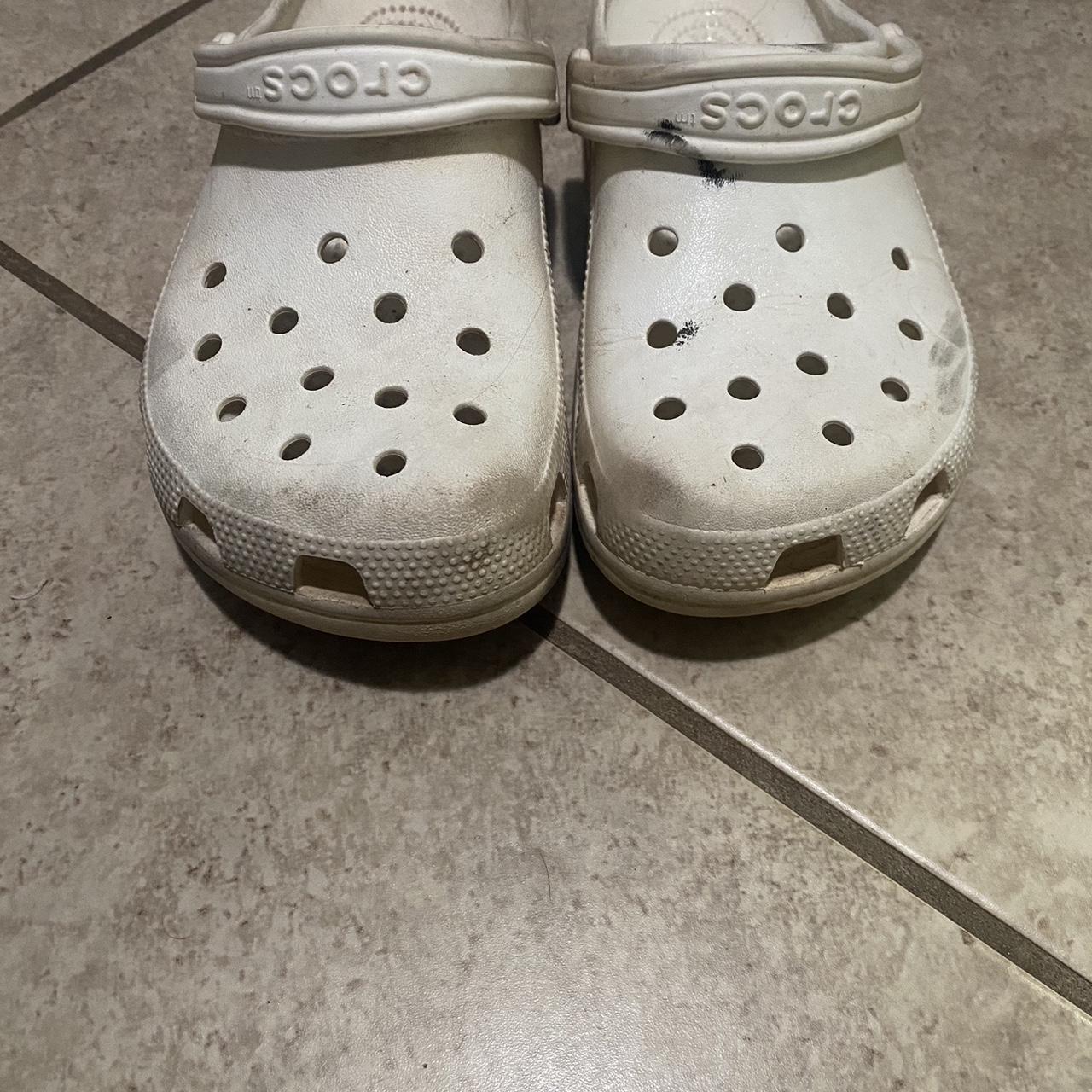 White Croc Clogs size 8 men - Depop