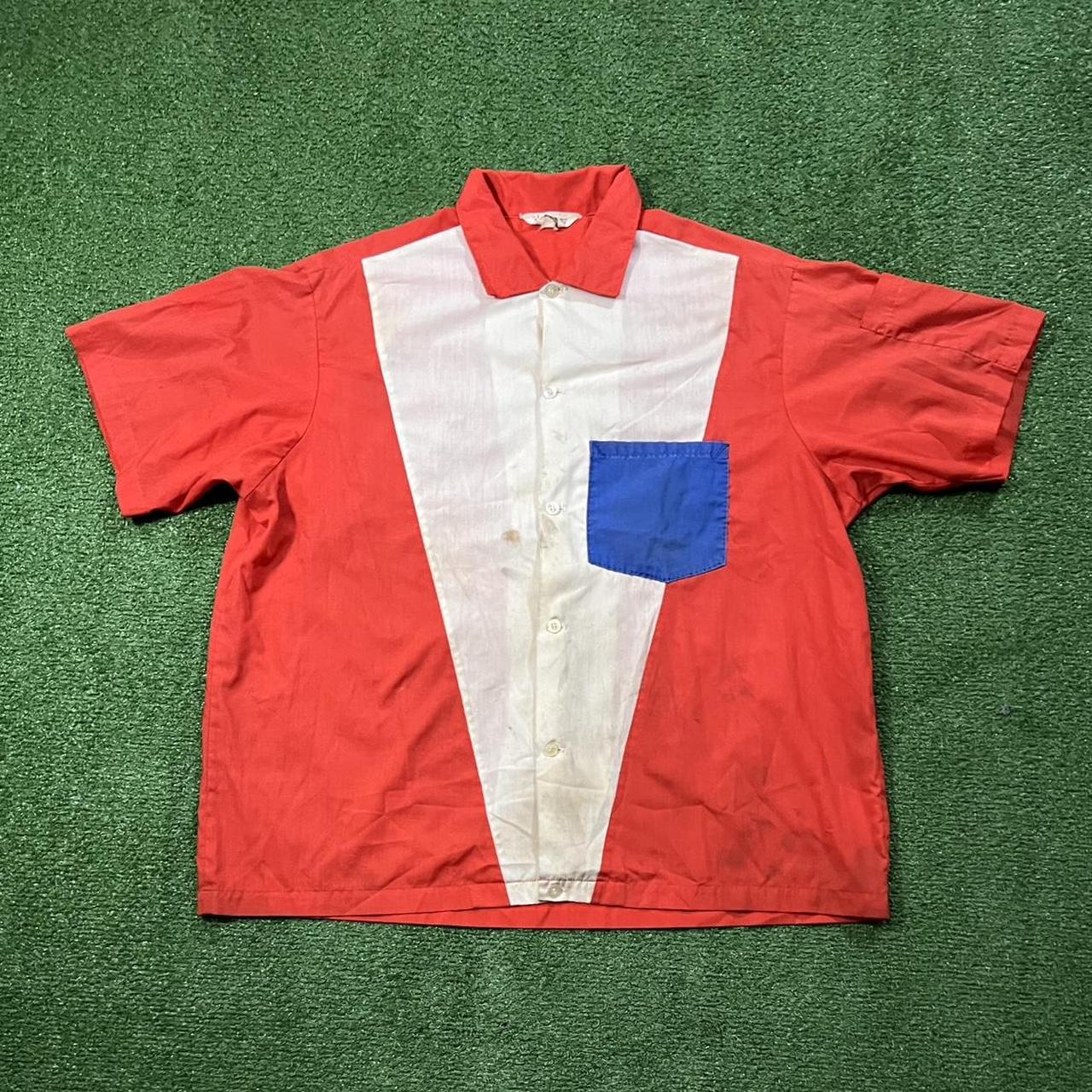 True Vintage 70’s Heavyweight Button Up Graphic Work... - Depop