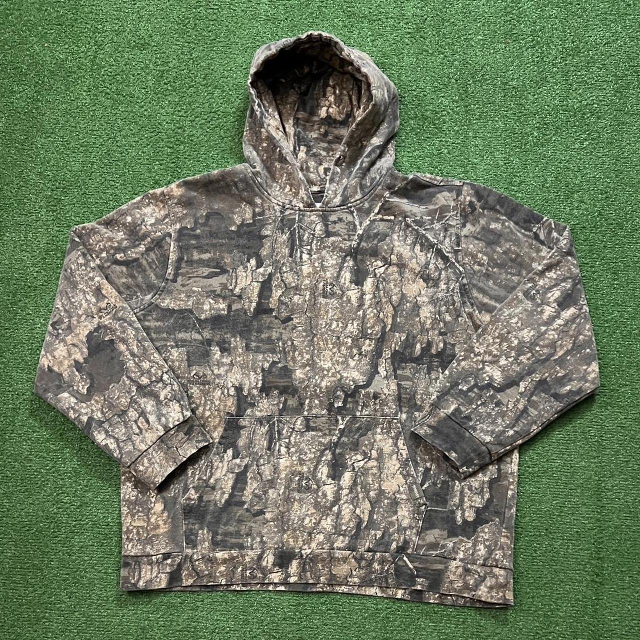 Vintage 90’s Heavyweight Real Tree Style Camo Hoodie... - Depop