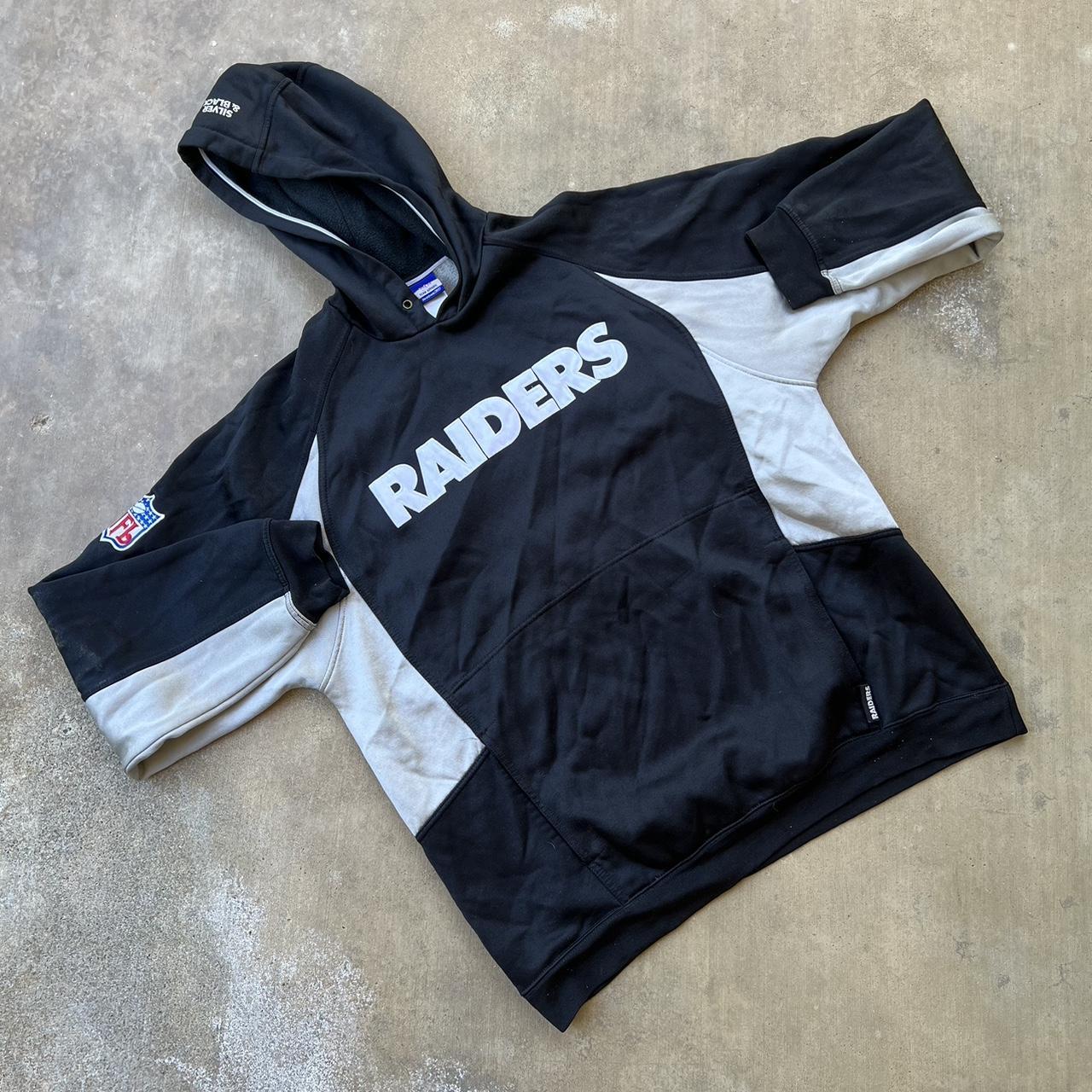 Vintage raiders Reebok nfl hoodie size large... - Depop