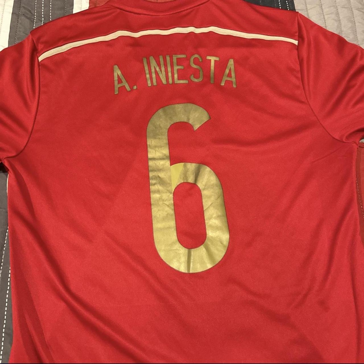 Andres Iniesta 2010 World Cup Winners Spain Jersey - Depop