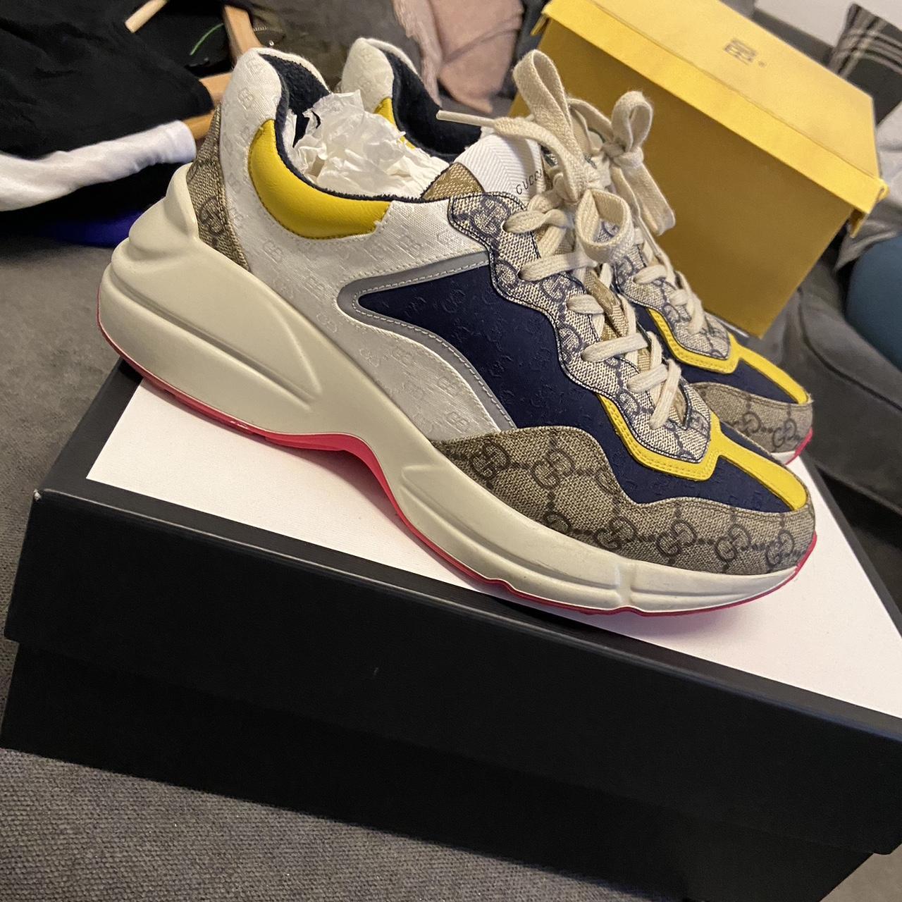 Gucci men’s Rython trainer Size 8 Mint condition - Depop