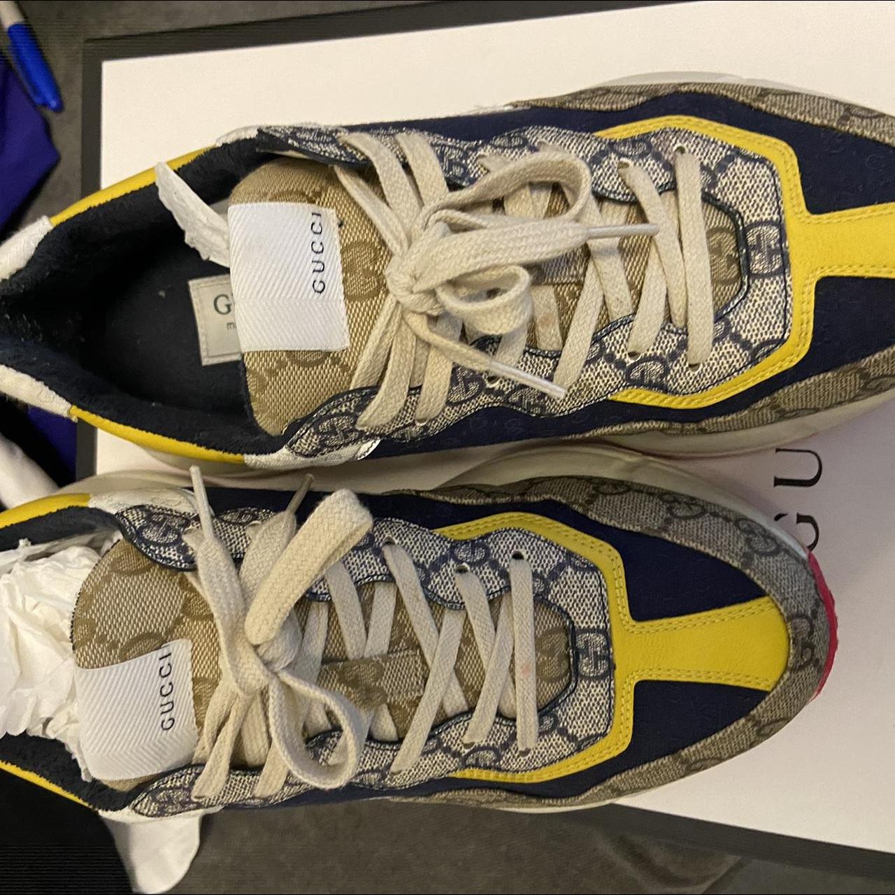 Gucci men’s Rython trainer Size 8 Mint condition - Depop