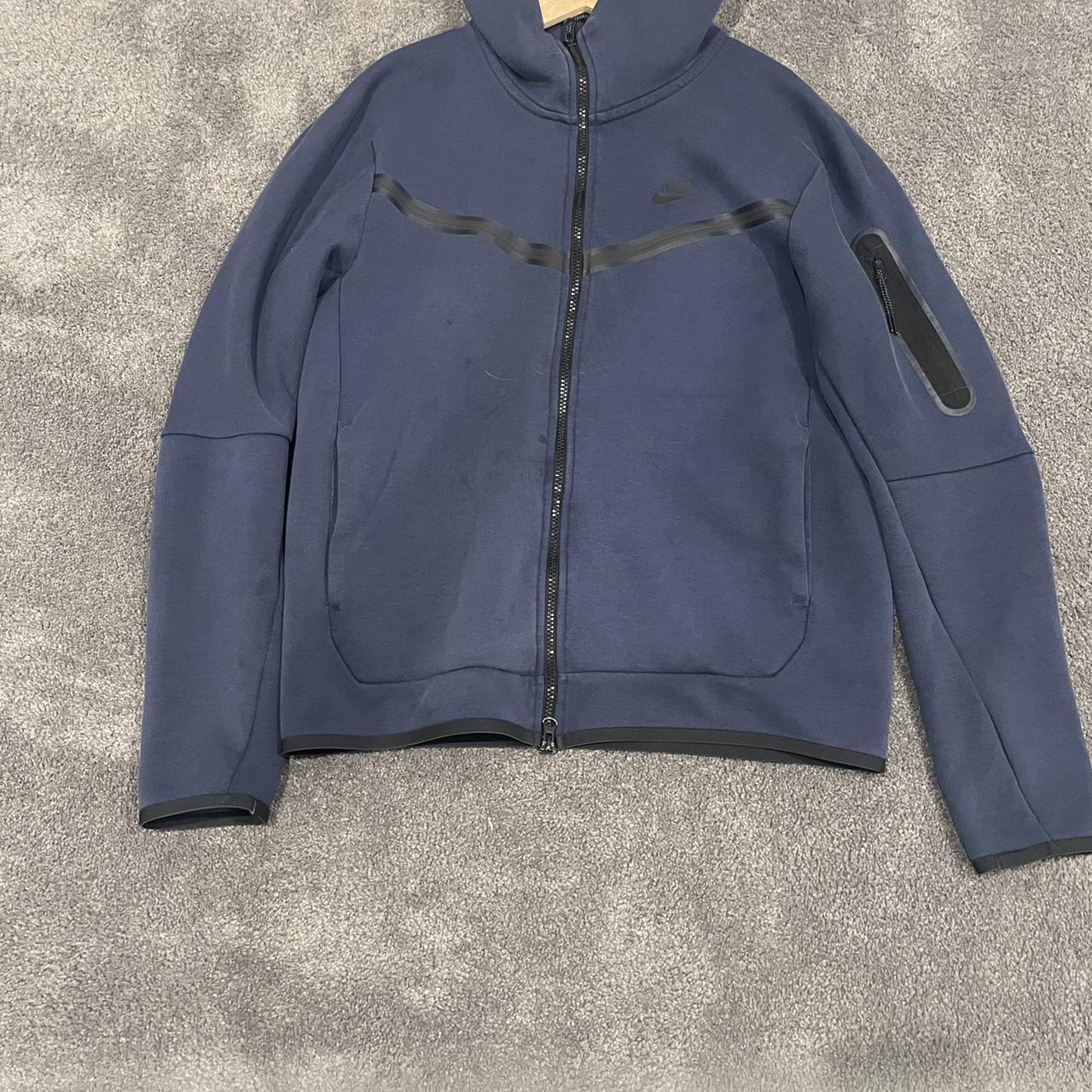 Navy blue Nike Tech Fleece jacket size medium in... - Depop