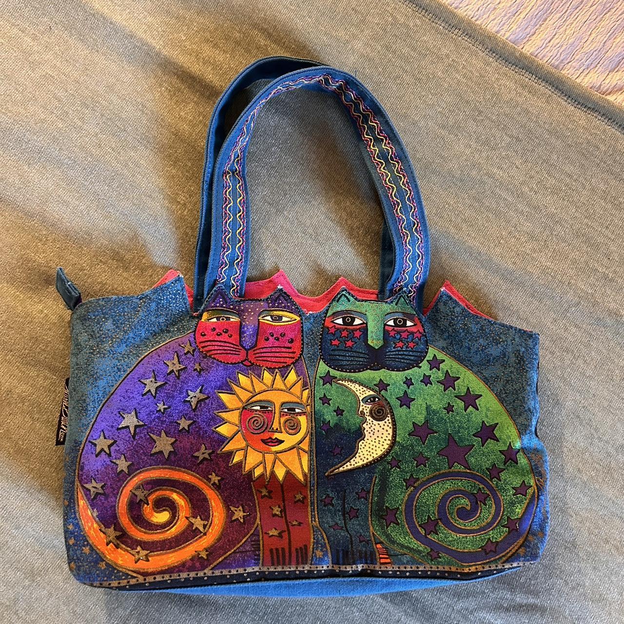 Laurel Burch kitty cat sun and moon bag. Beautiful... - Depop