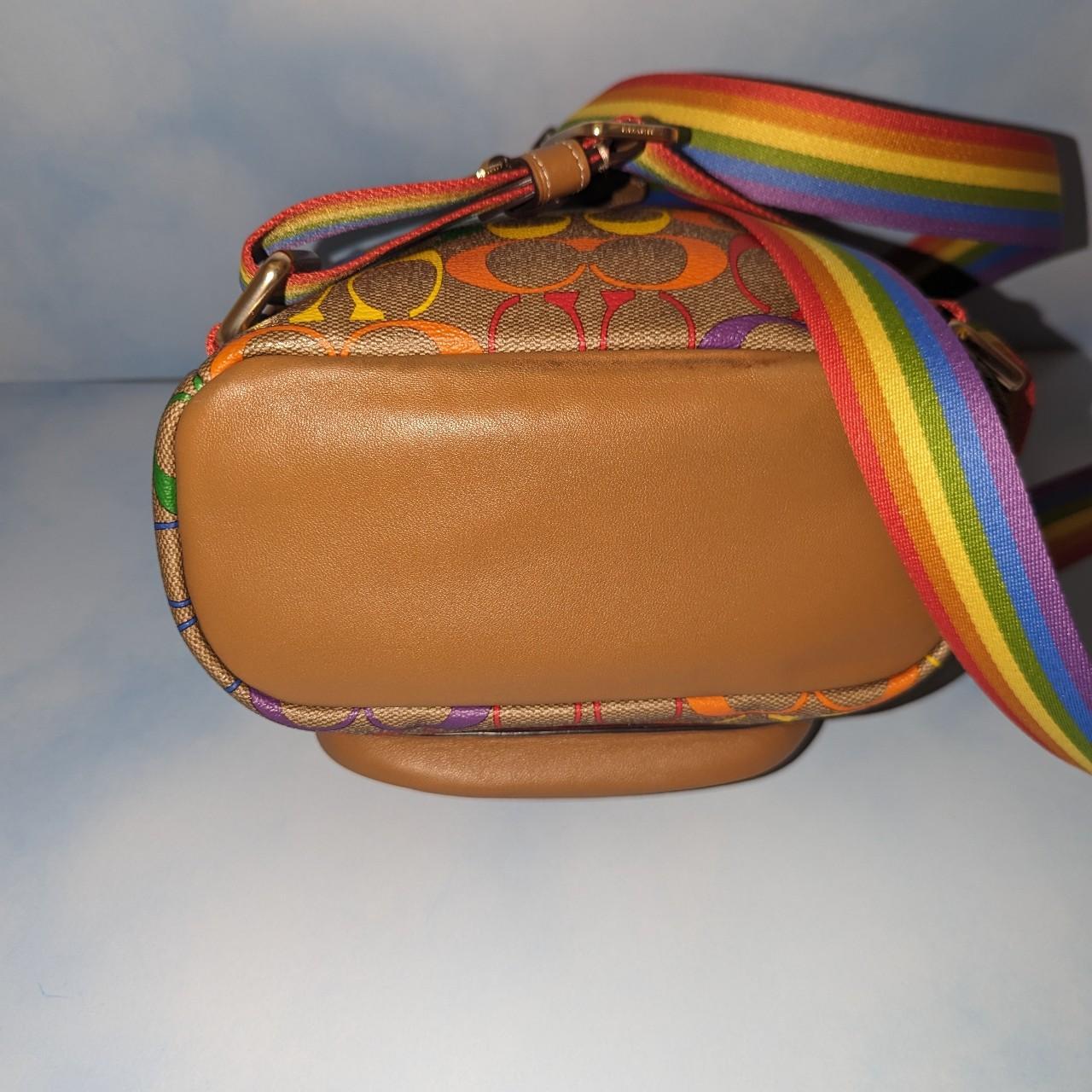 Coach Canvas Rainbow Signature Mini Backpack This... - Depop