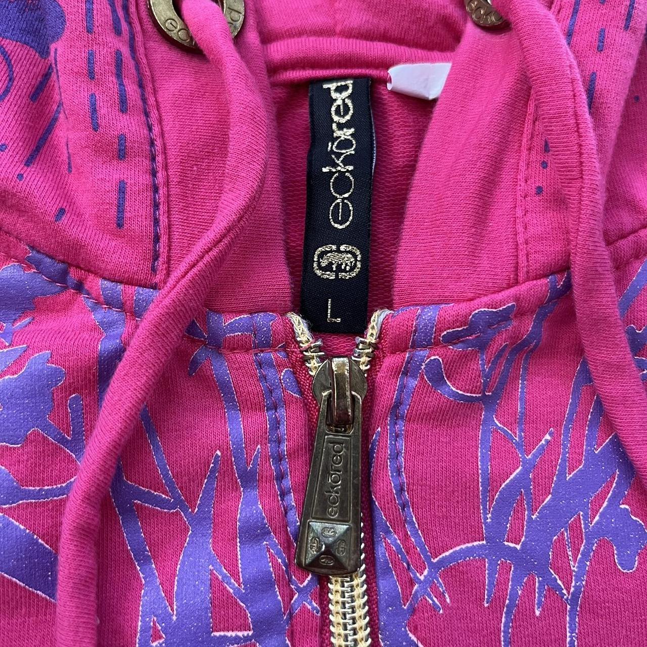 Super iconic pink Echo Unltd. Short sleeve zip up... | Depop