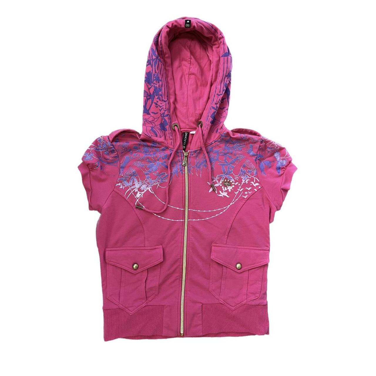 Super iconic pink Echo Unltd. Short sleeve zip up... | Depop