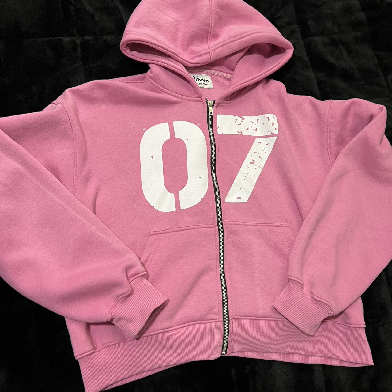 07even pink zip up not actually vetements | Depop