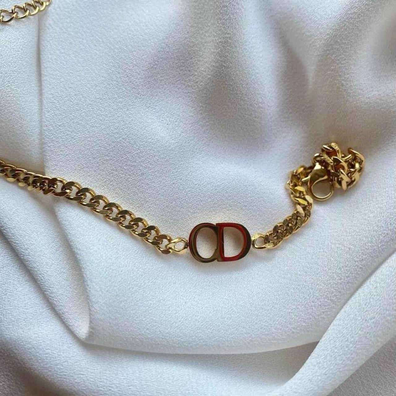 Gold Plated Chain CD Bracelet 17cm + 5cm extension... - Depop