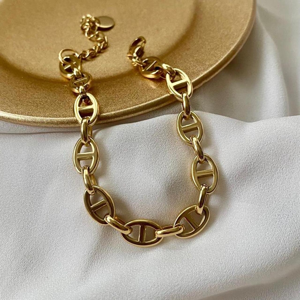 Gold Chain Bracelet 17cm + 3cm extension... - Depop