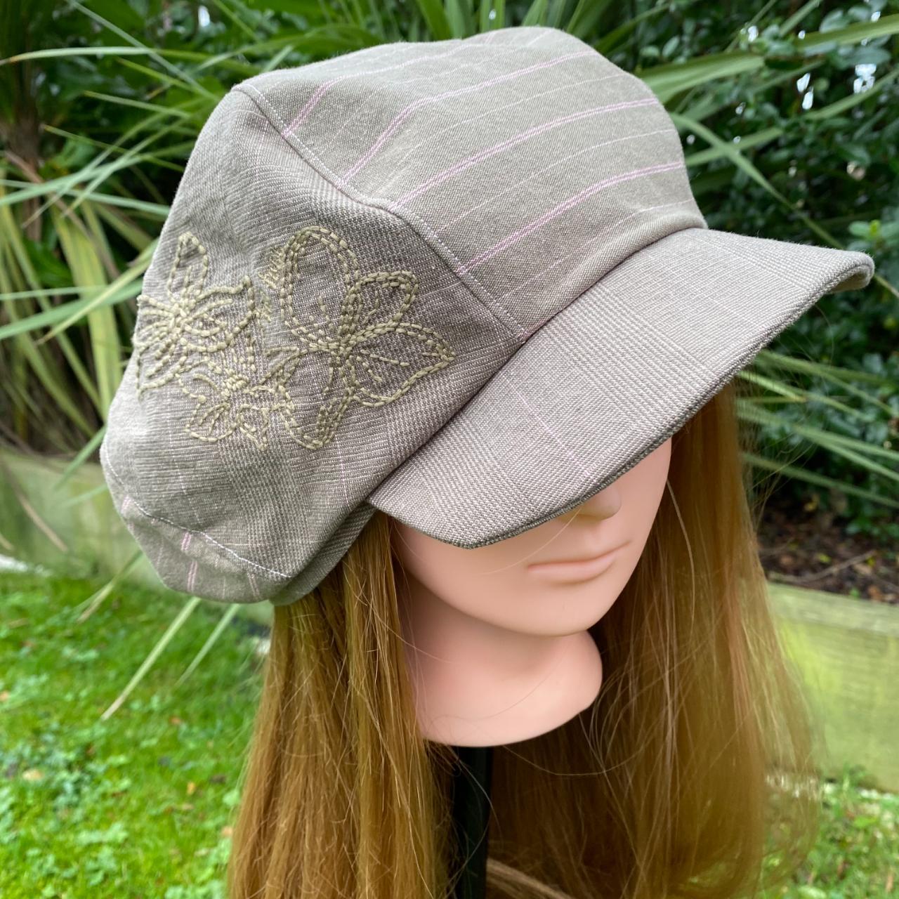 Introducing our brown/pink patterned Baker Boy Cap... - Depop