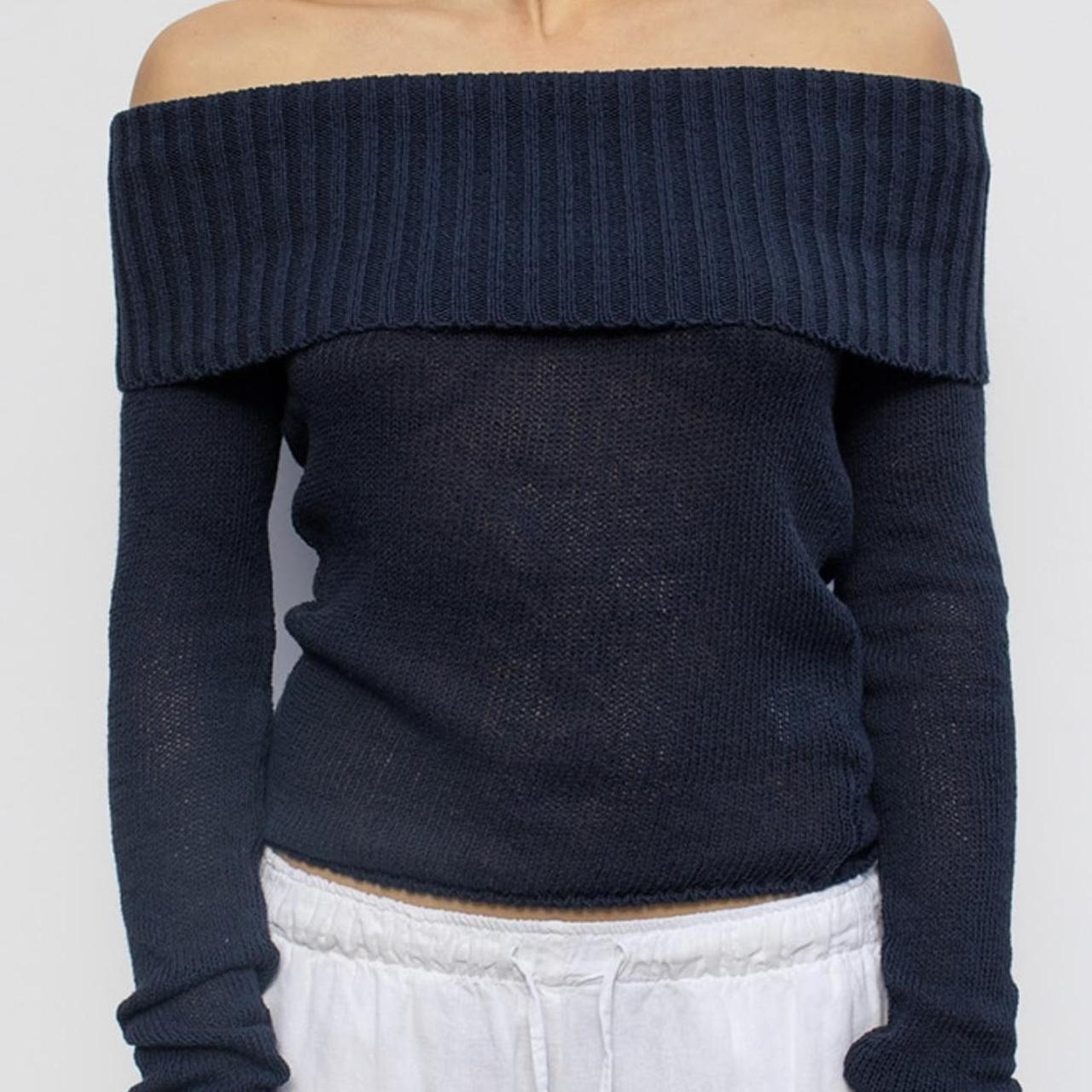 Subdued off-shoulders sweater (S) - navy💙 *worn... - Depop