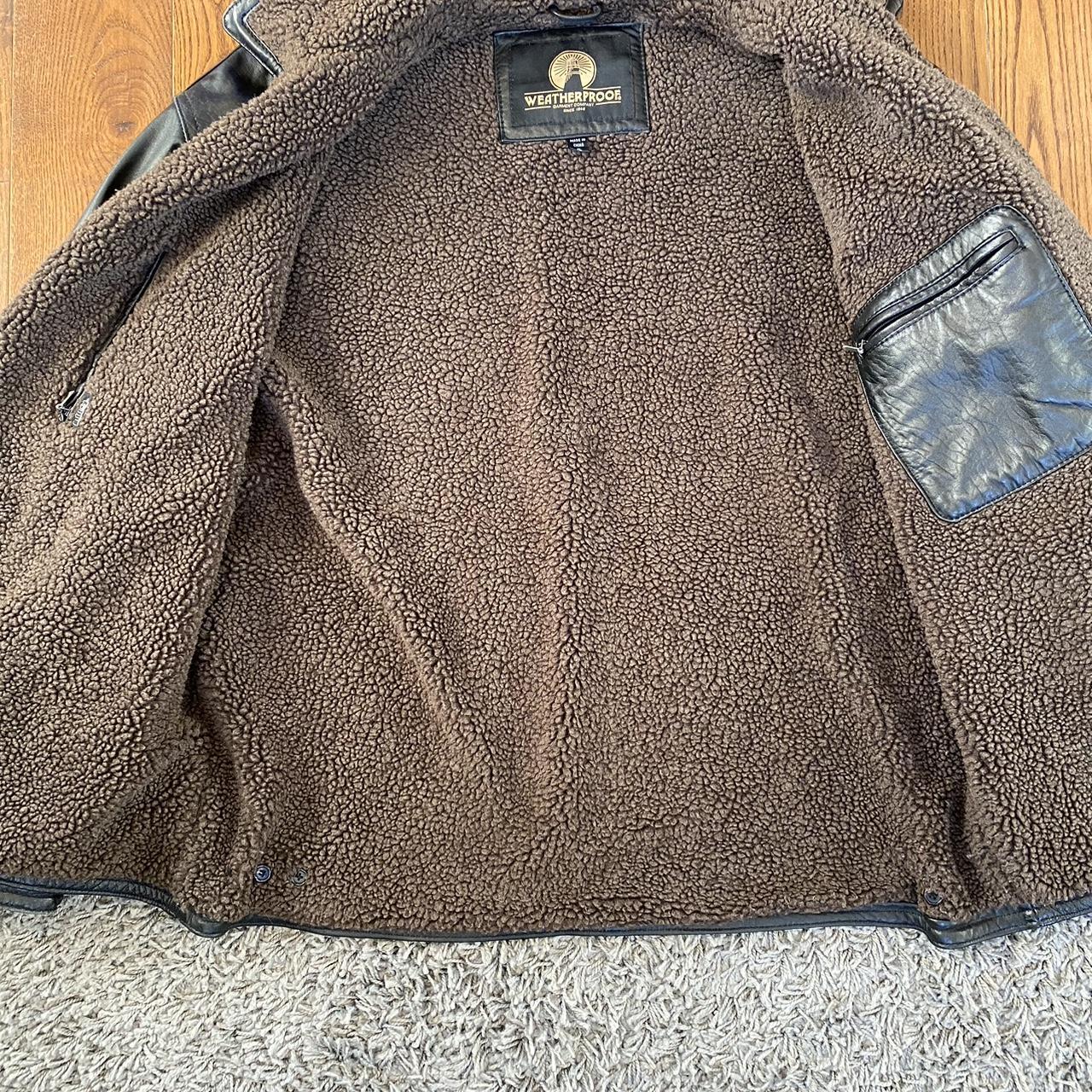Vintage 90s Weatherproof black/brown jacket in lined... - Depop