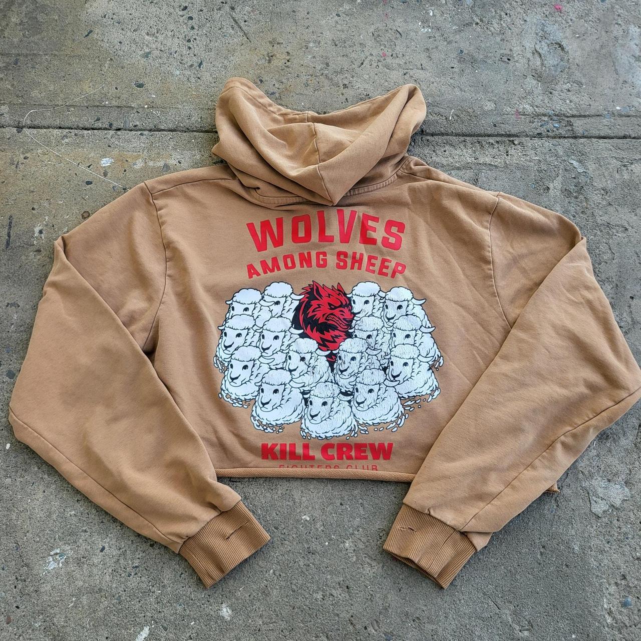 Wolves Among Sheep Kill Crew Cropped Hoodie... - Depop
