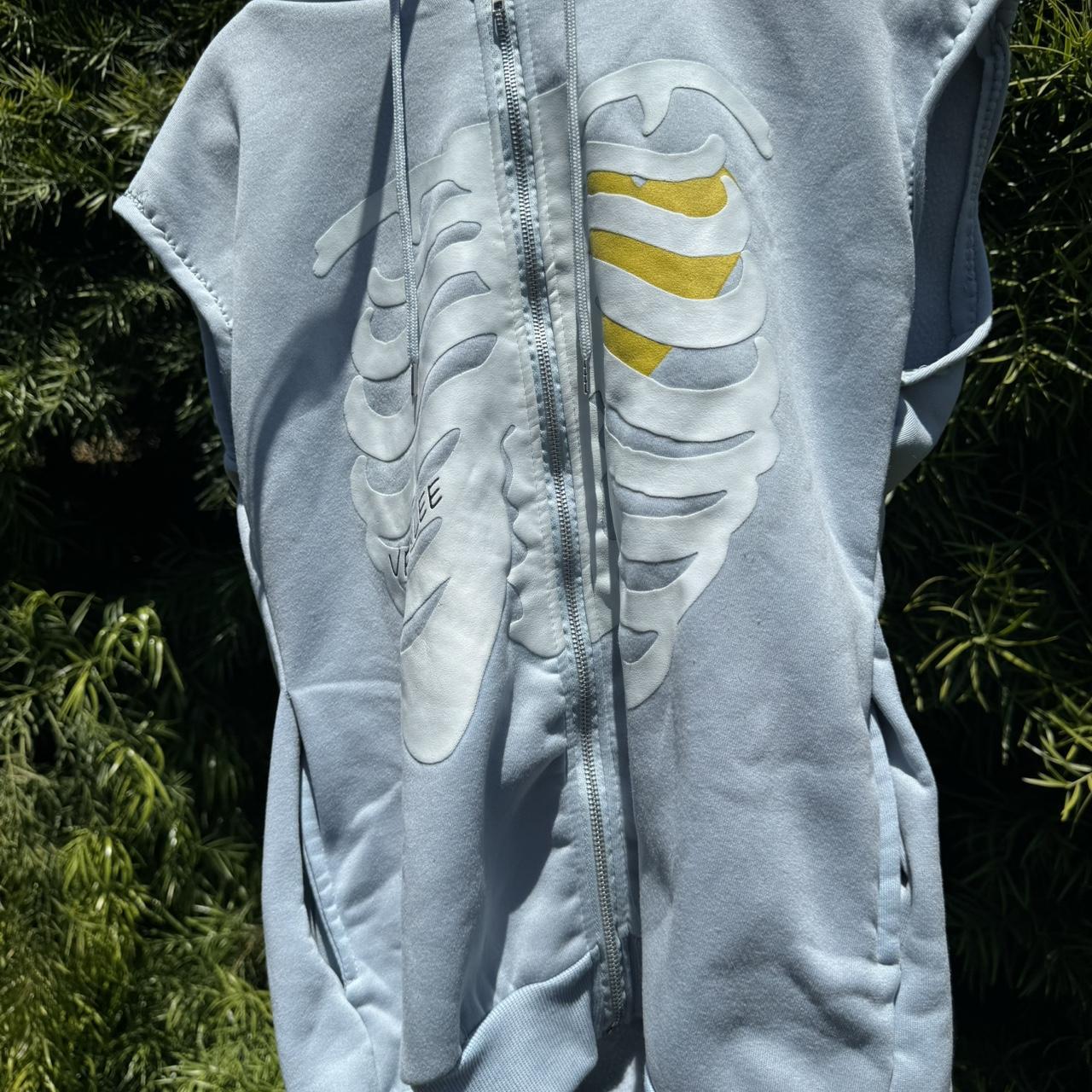 fleece vest, skeleton, make me an offer. VER BLEE,... - Depop