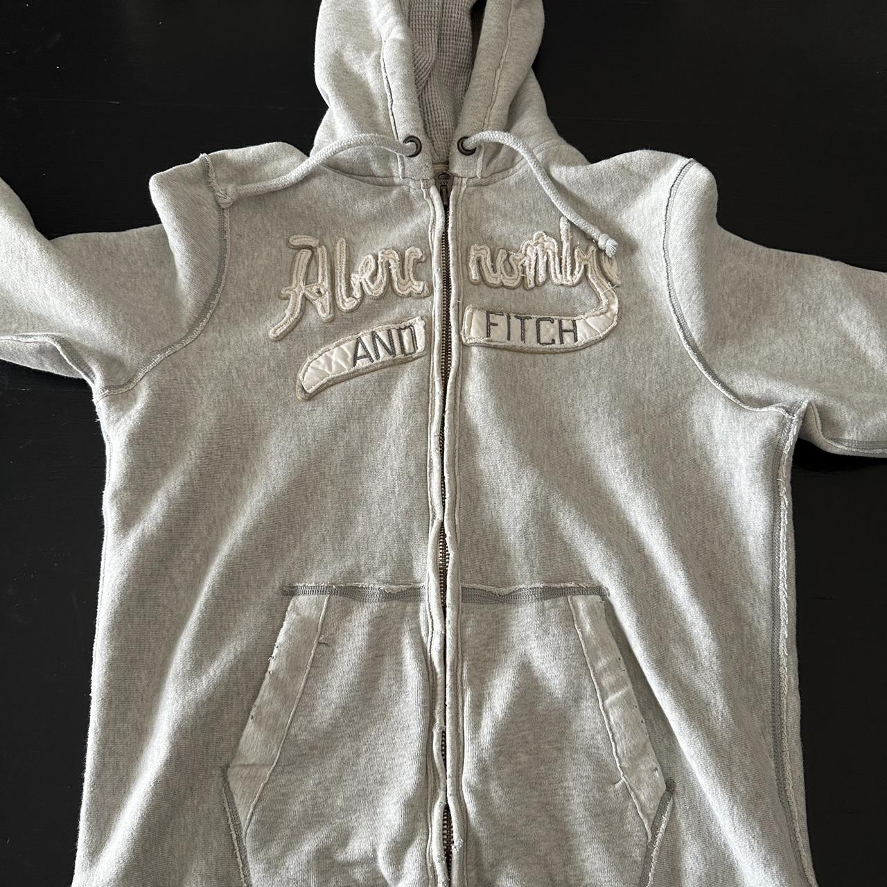 Abercrombie & Fitch Jacket Mens Medium Gray Y2K Full... - Depop