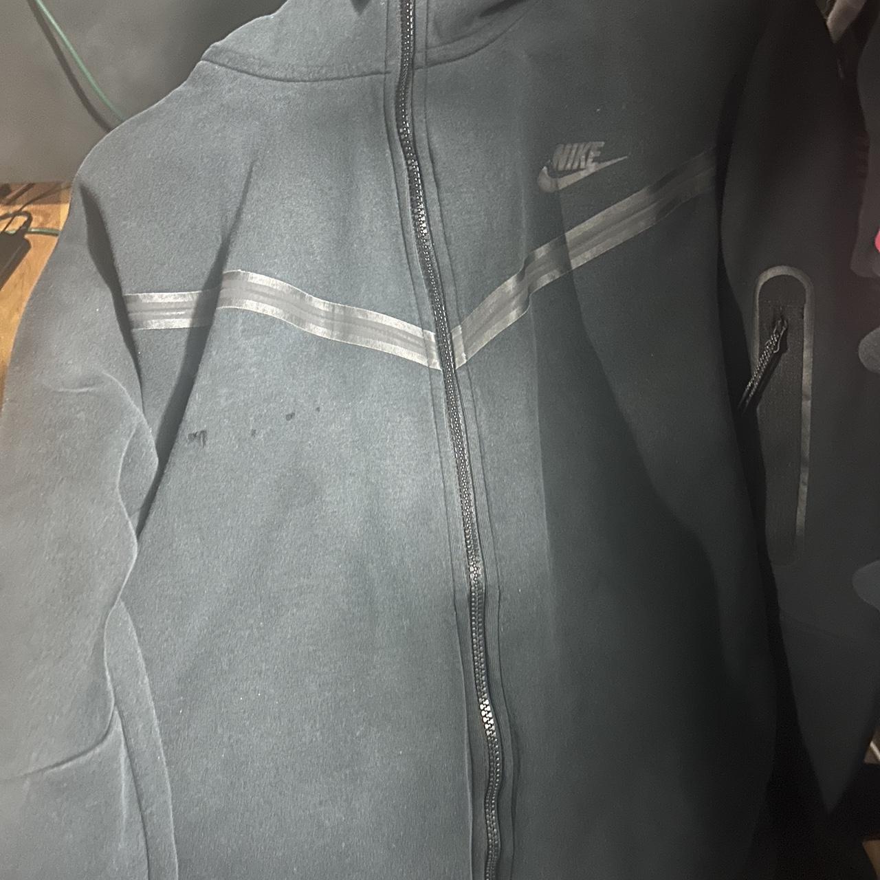 black nike tech A LITTLE RIPPED - Depop