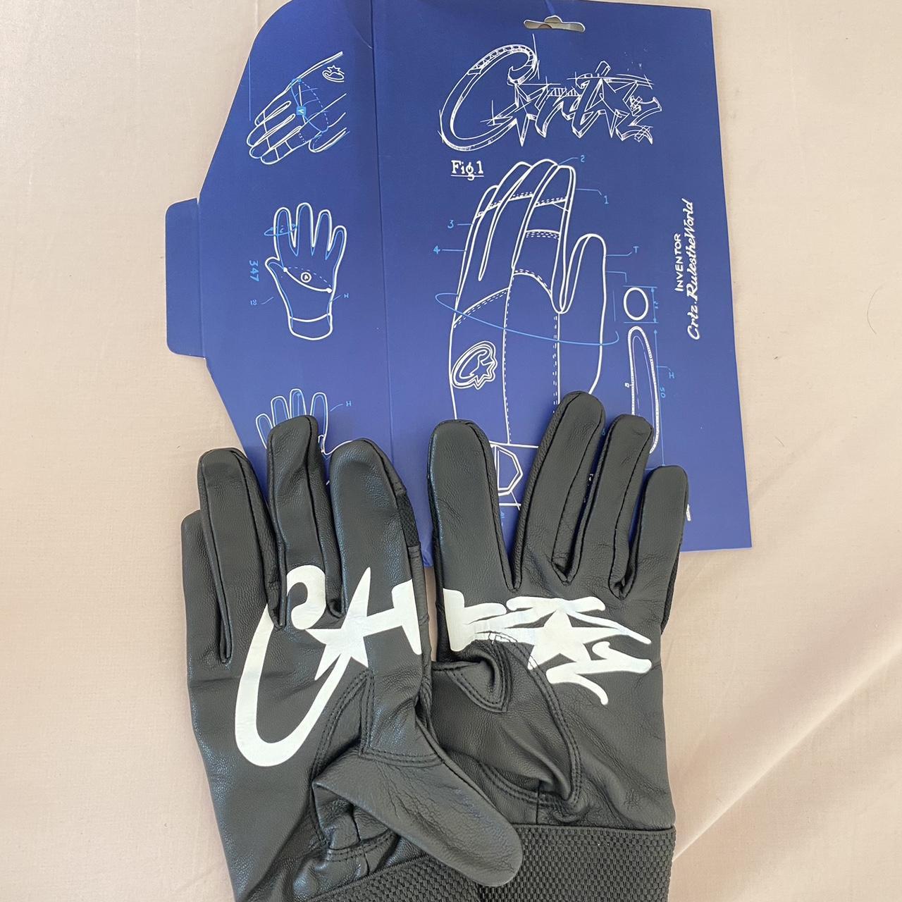 Corteiz Leather Gloves Black - Depop