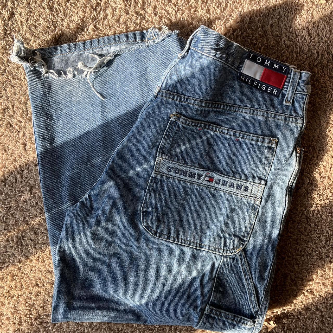 Vintage 90s Tommy Hilfiger denim jeans in great... - Depop