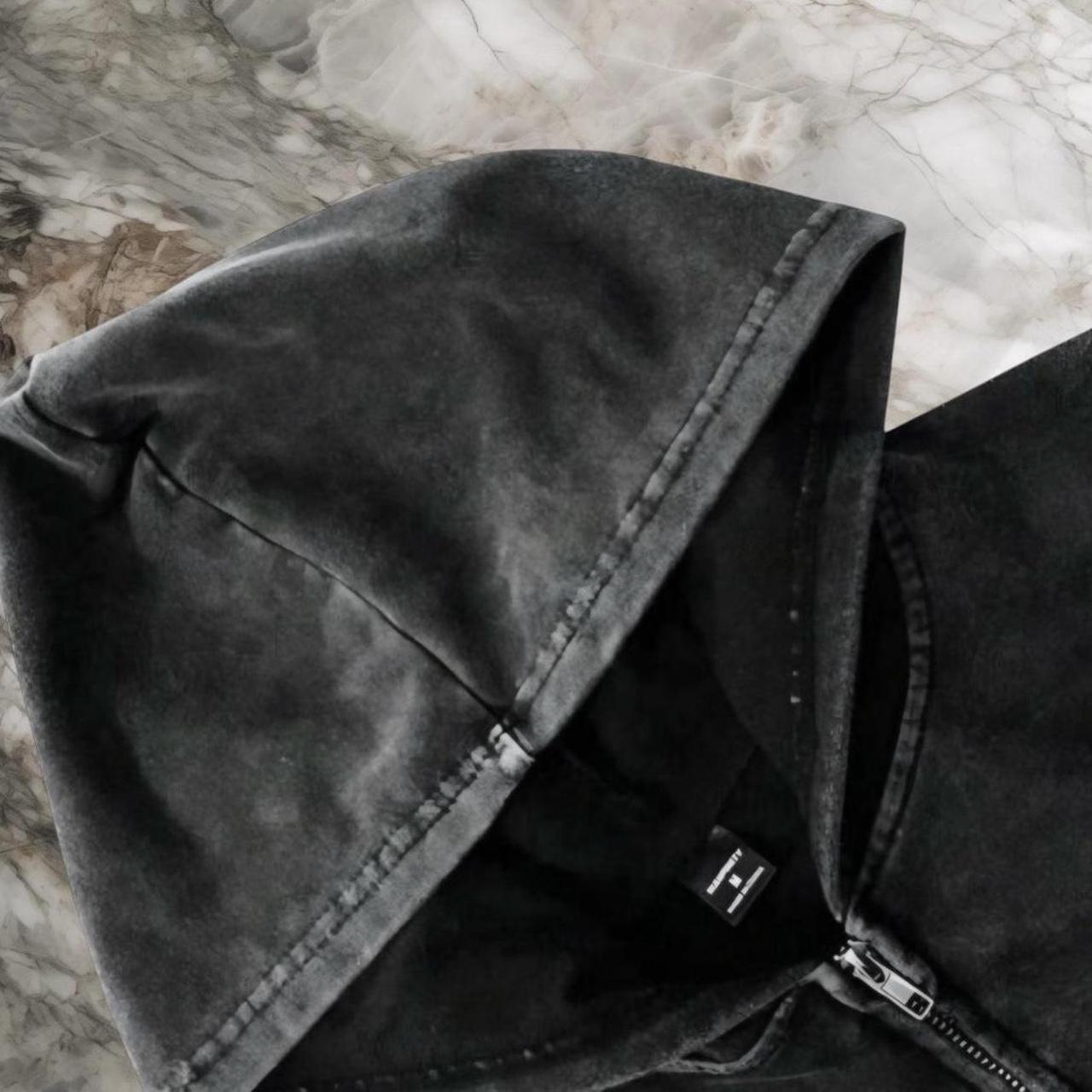 Y2K “Good Luck” Zip-Up Hoodie – Bold Gothic... | Depop