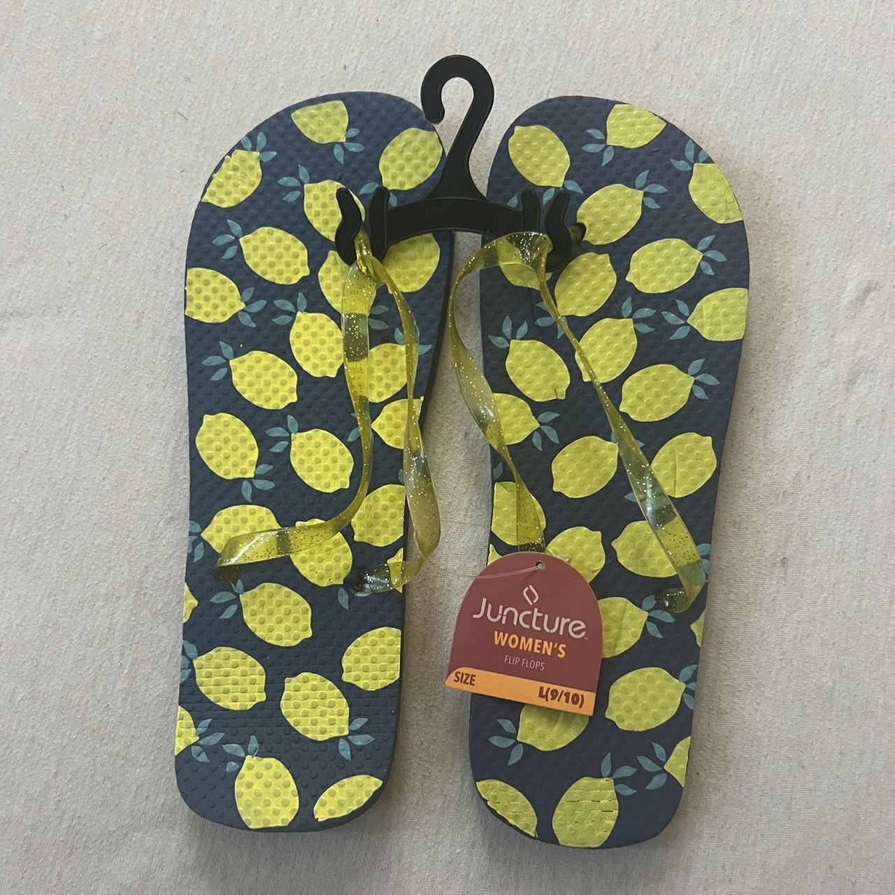 Brand new lemon flip flops • all tags still... - Depop