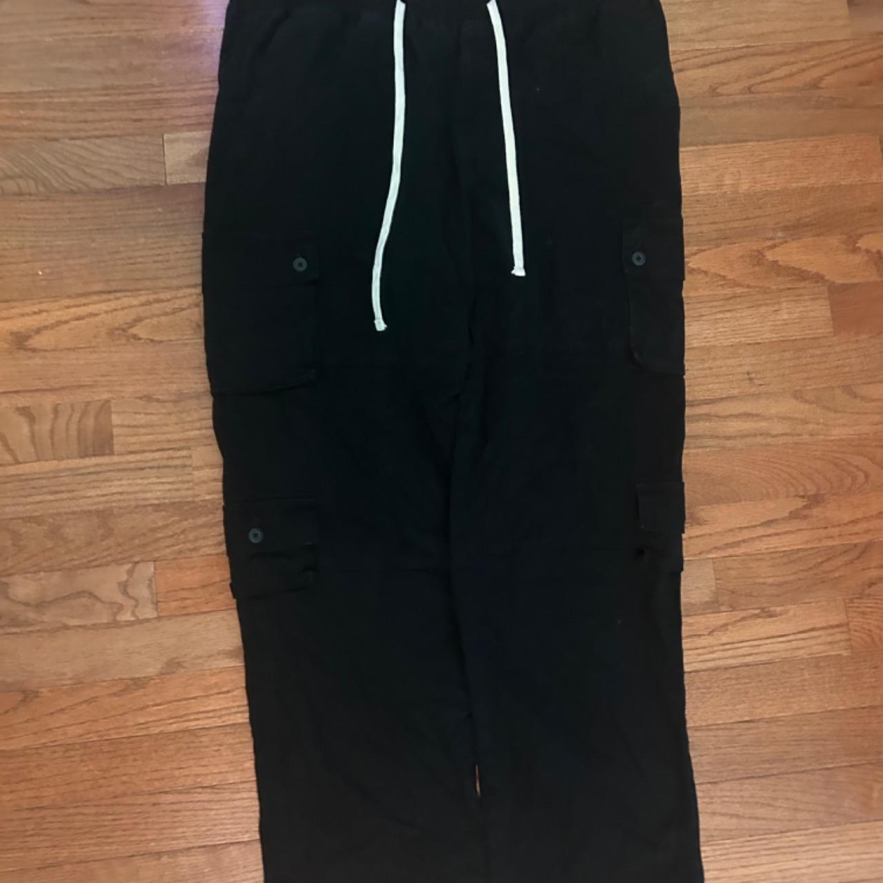 opium rick Owens style baggy black cargo pants/... - Depop