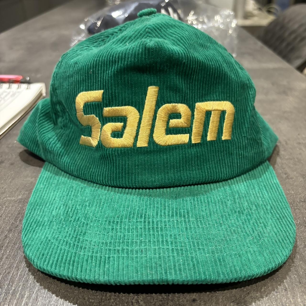 Vintage Salem Hat in green corduroy - Depop