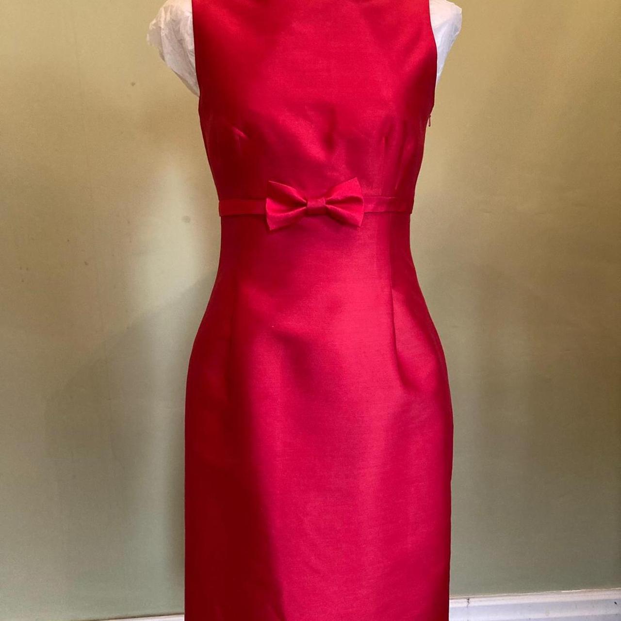 Beautiful red satin dress ! From Hobbs #retroglam... - Depop