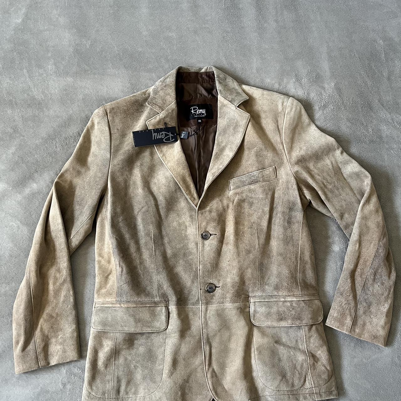 Remy Leather Blazer, Men's 40R, Suede, Brown, $1495... - Depop
