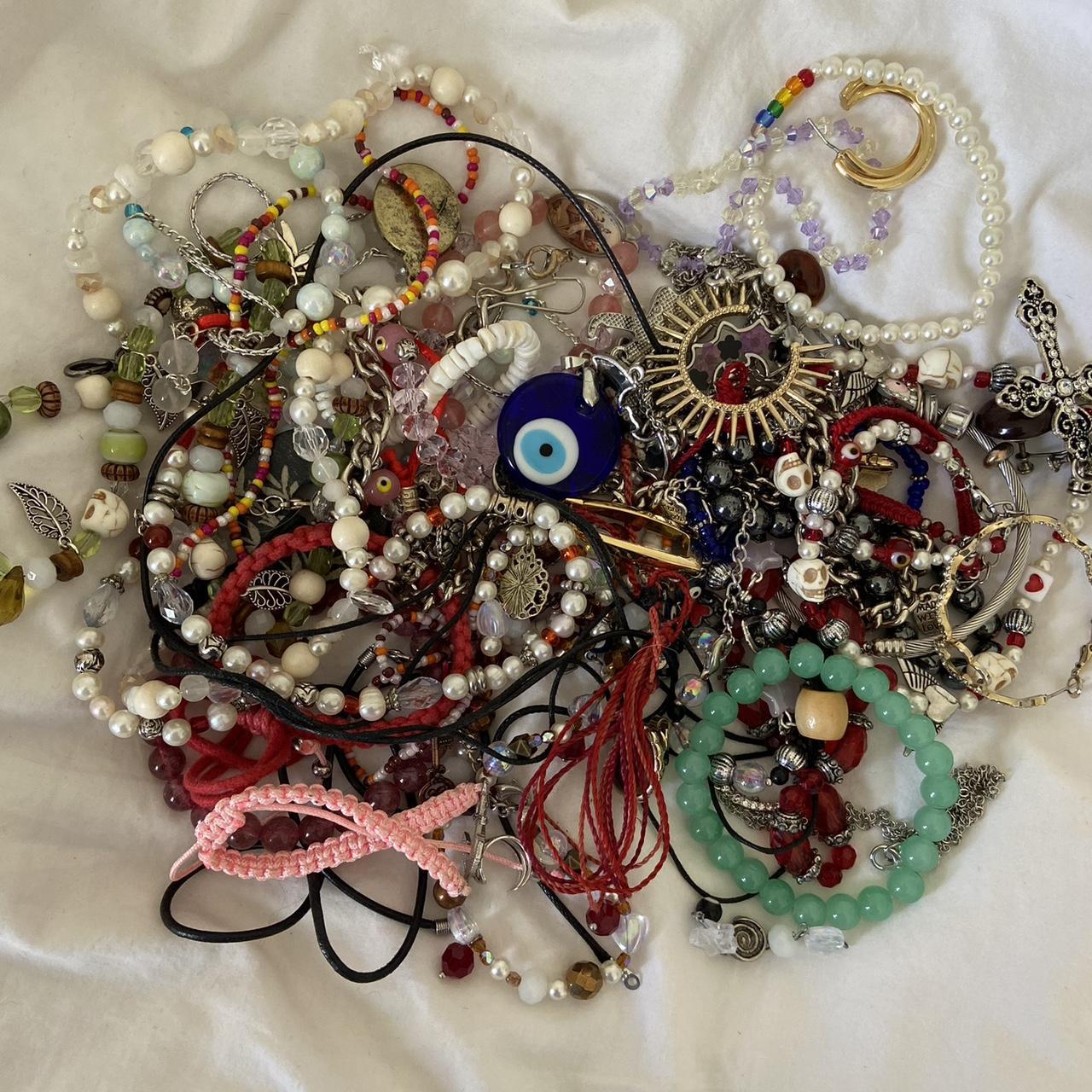 random jewelry including beaded bracelets,... - Depop