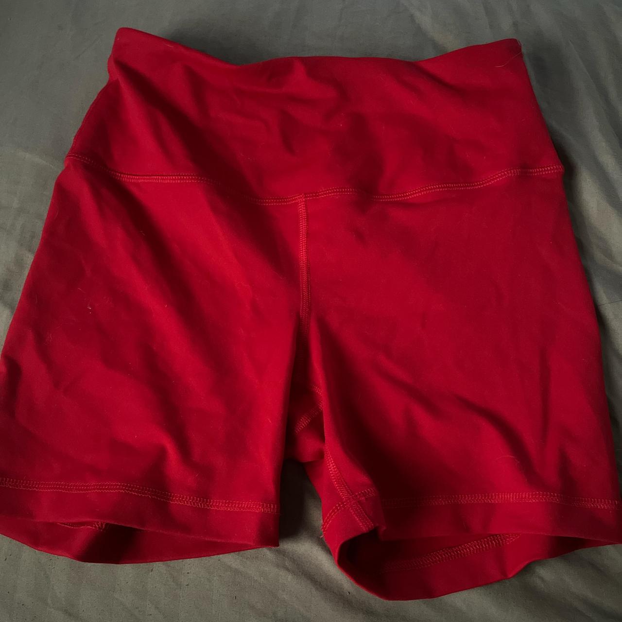 Medium red spandex shorts/ workout shorts brand 90’... | Depop