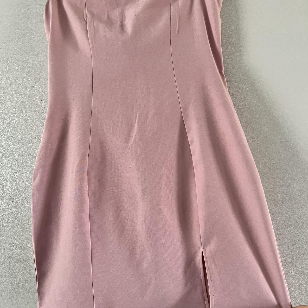 Missguided pink strapless dress BNWT Size 10 Slight... - Depop