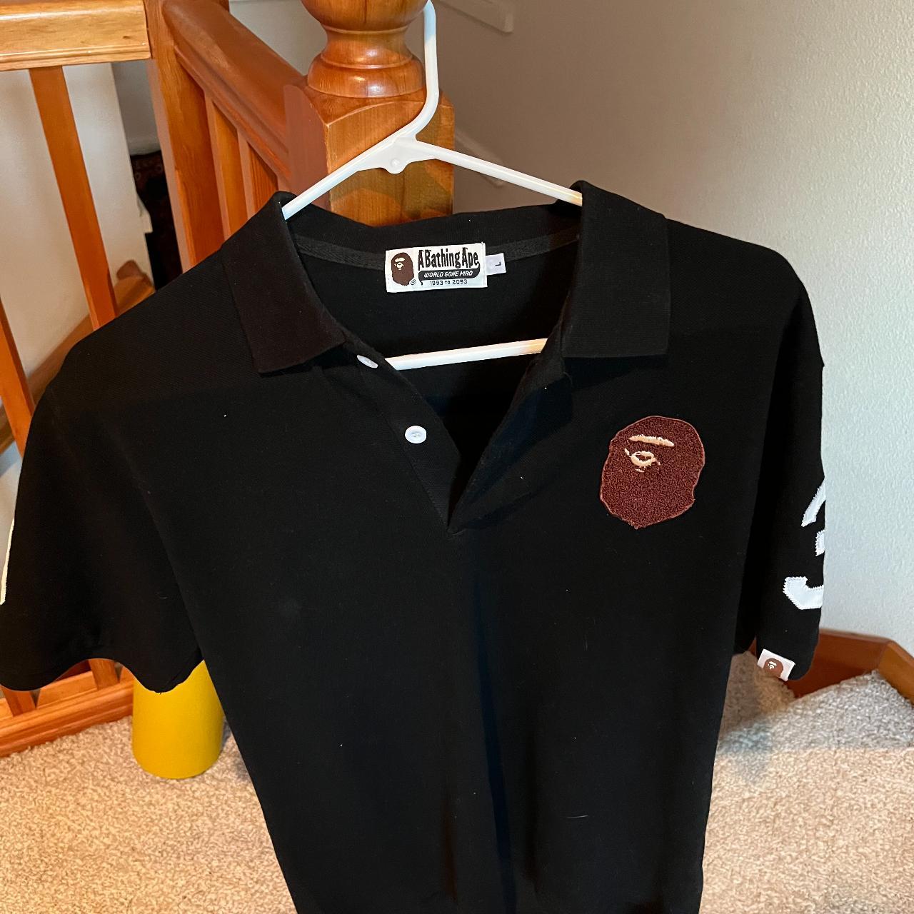 Bape Polo t shirt Rare Ape embroidery Size L Fast... - Depop