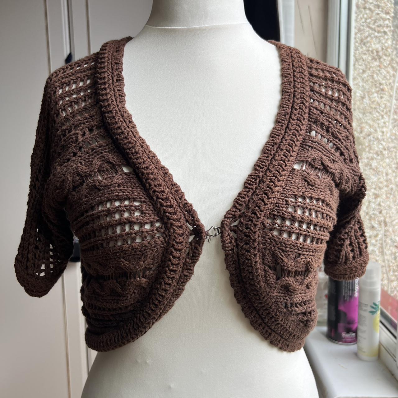 Brown crochet cardigan with hook #crochetcardigan | Depop