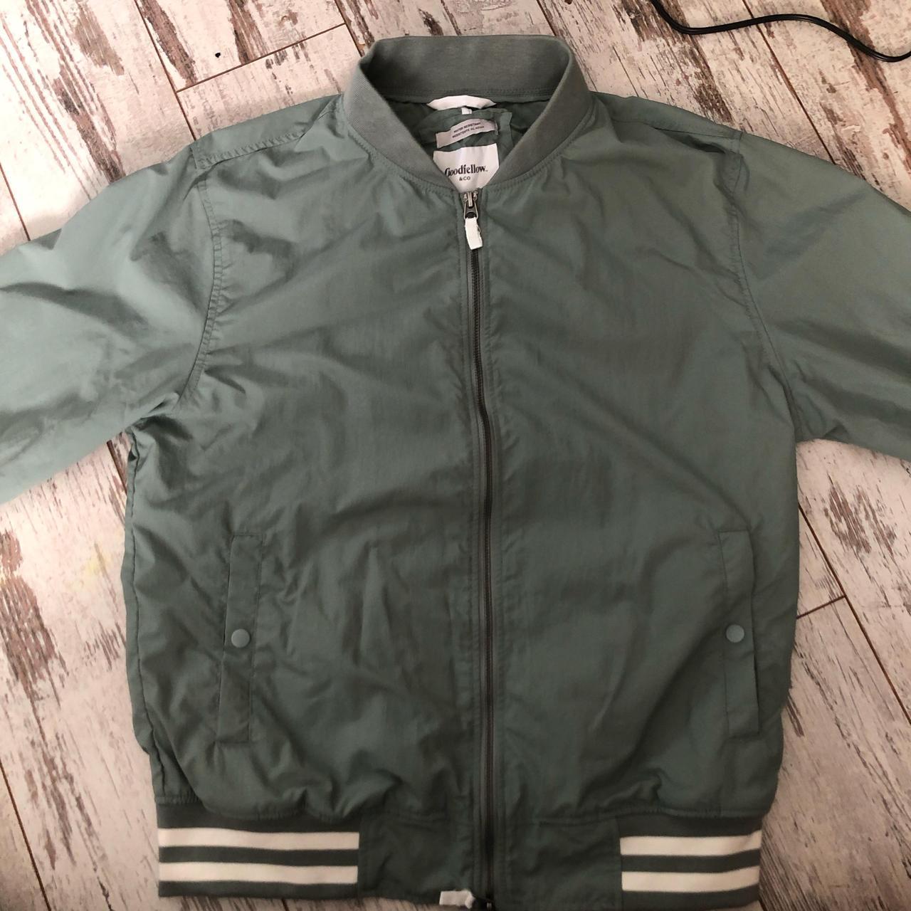 Green and white Goodfellow Jacket - Depop