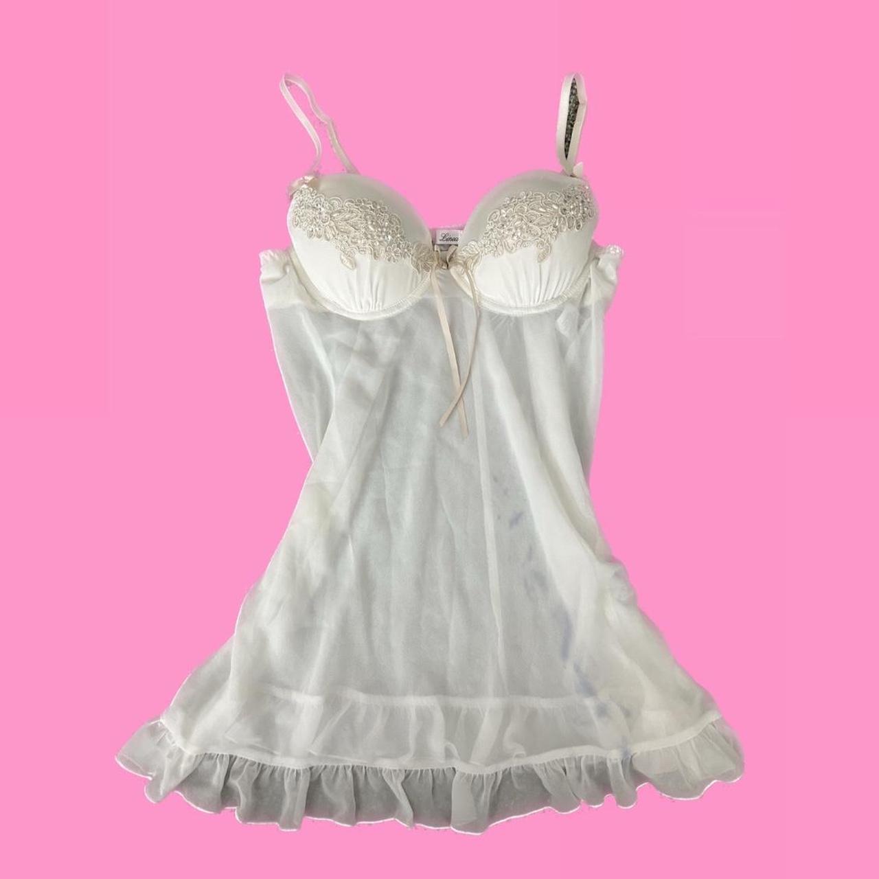 vintage embroidered linea donatella babydoll dress... - Depop