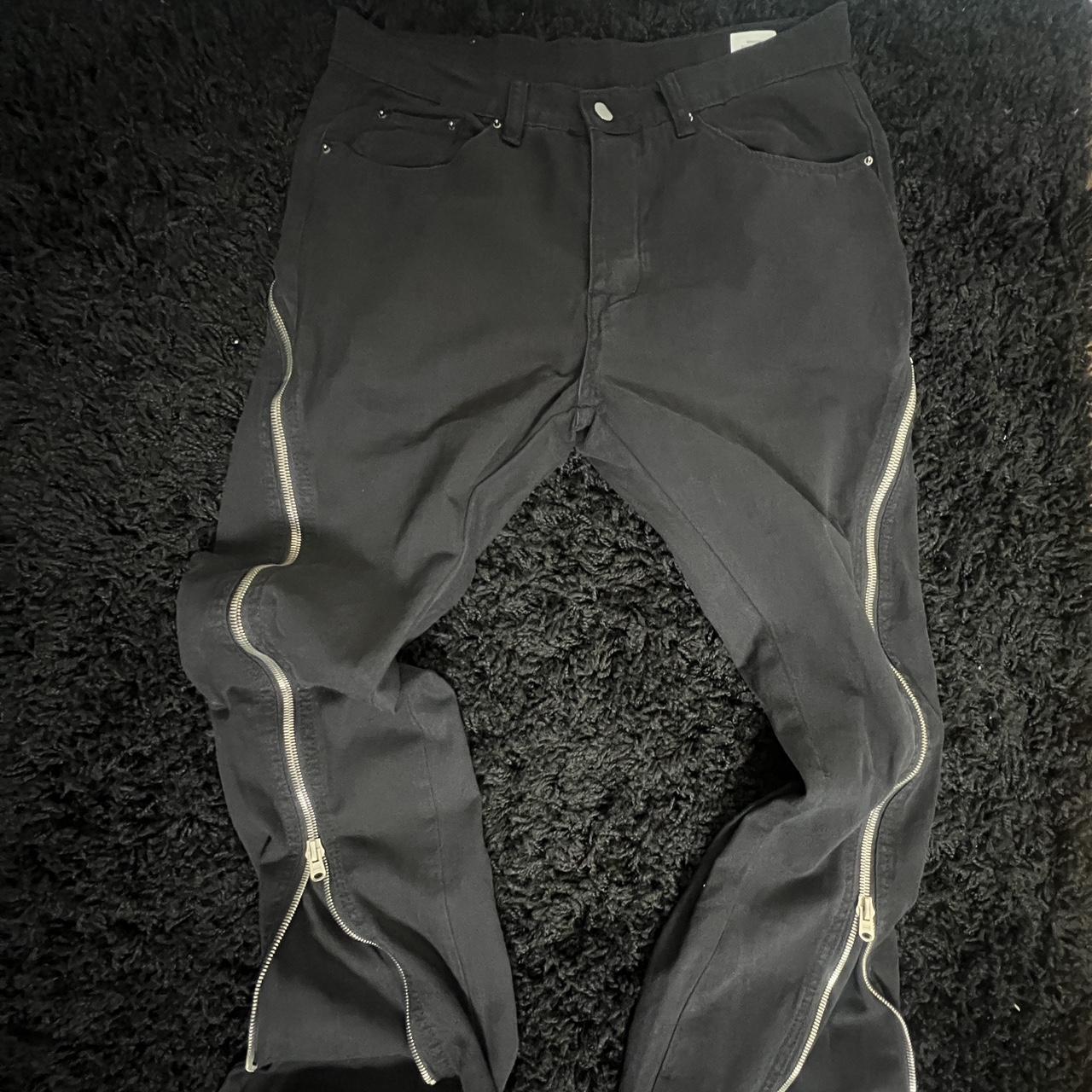 Mnml Zipper Flare Denim Never Worn Size 32... - Depop