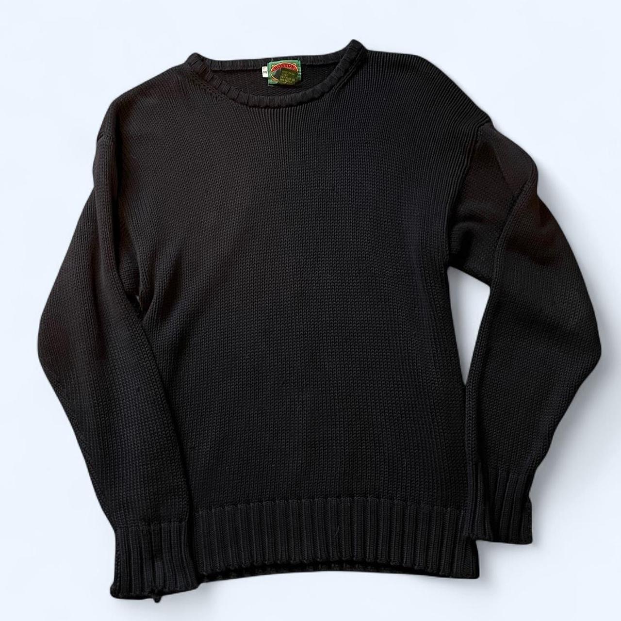 Vintage 90s Boston Traders tight knit sweater black... | Depop