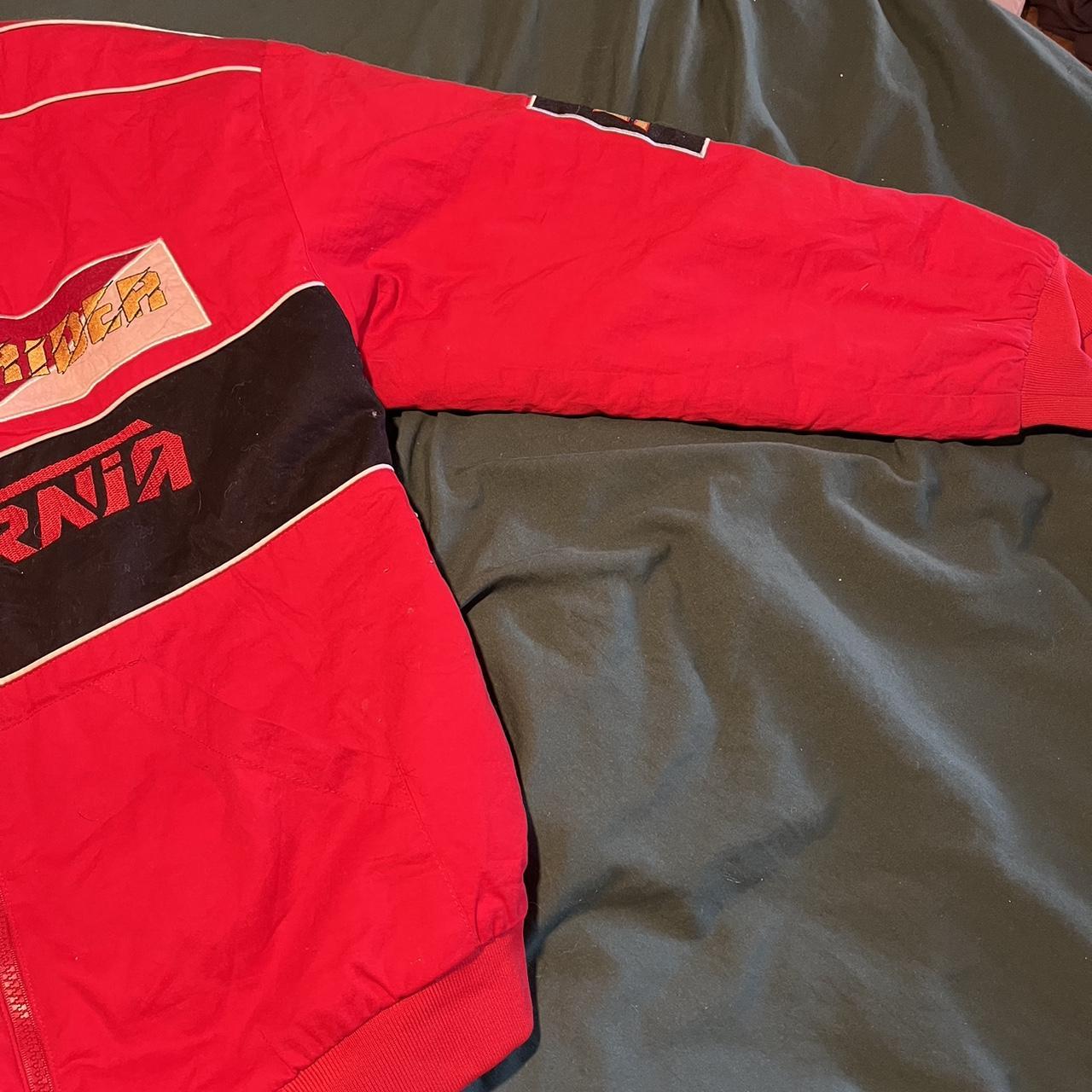 Red racer jacket from PrettyLittleThing - Depop