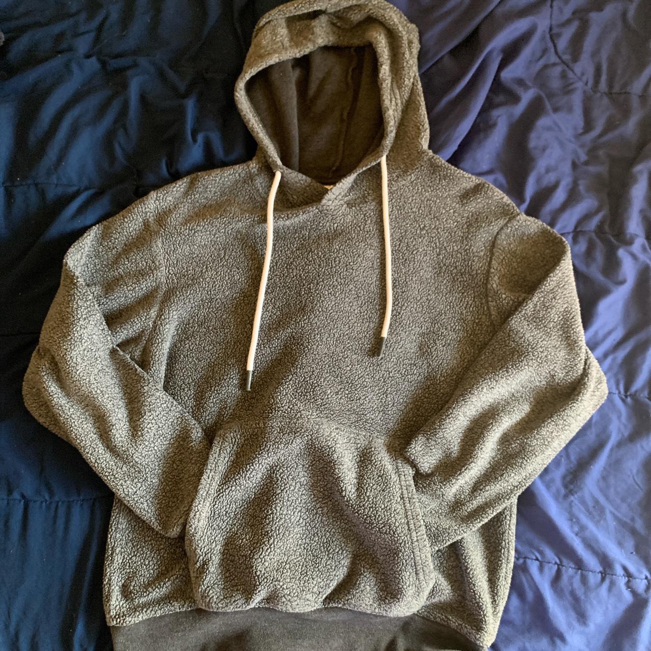 Grey Wool Fleece - Men’s M Reverse Fleece - Depop