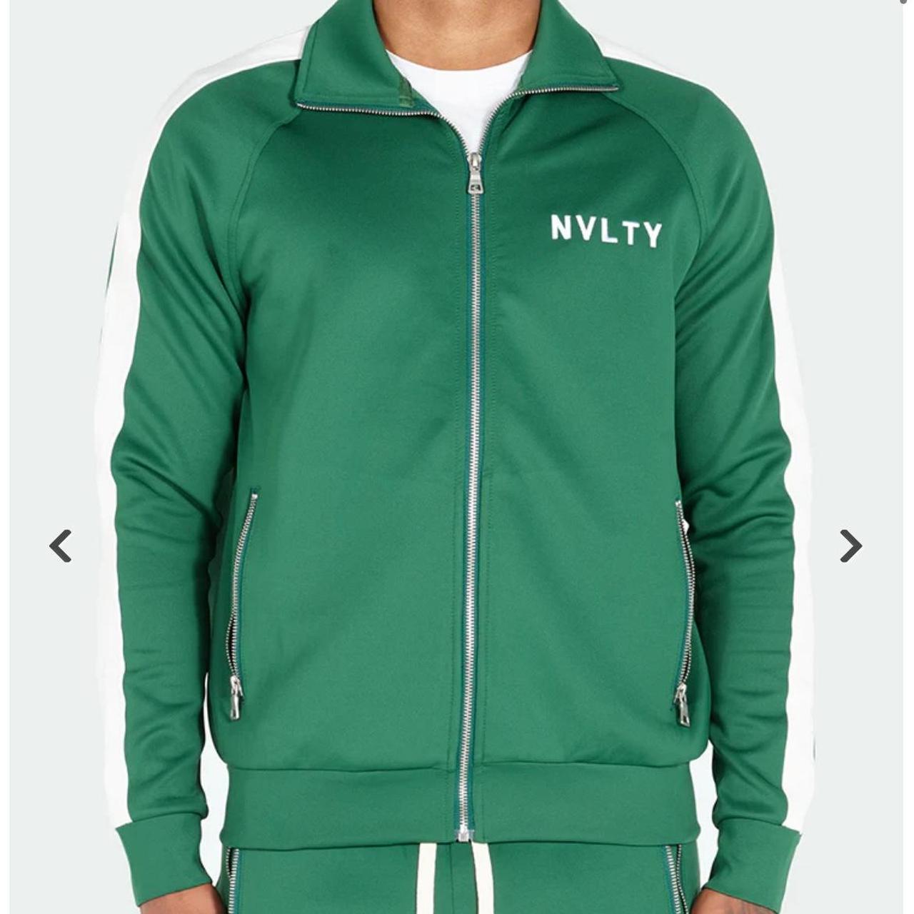 Men’s Green/White NVLTY track jacket Brand new with... - Depop