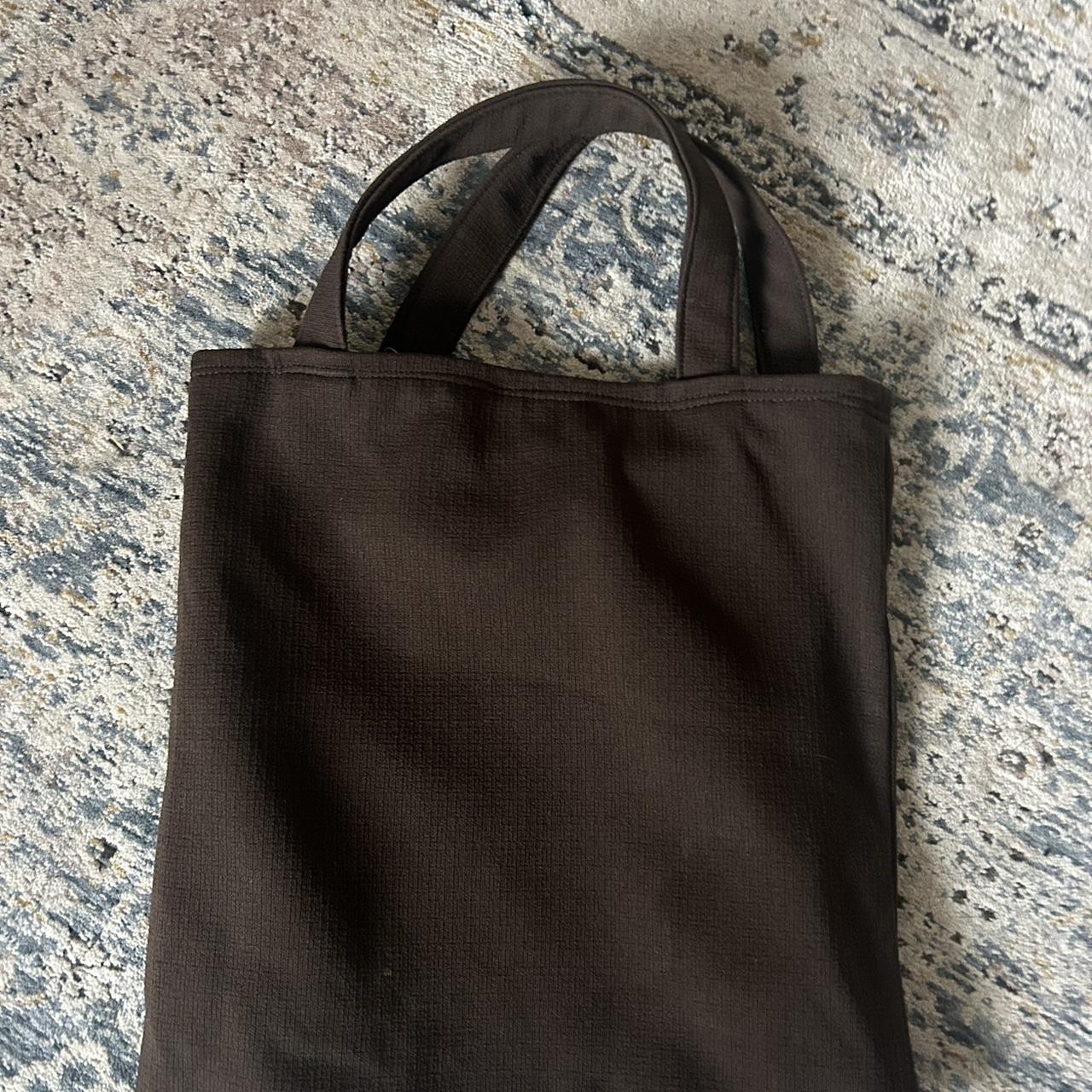 TOTE BAG, brown with pattern on inside, - Depop