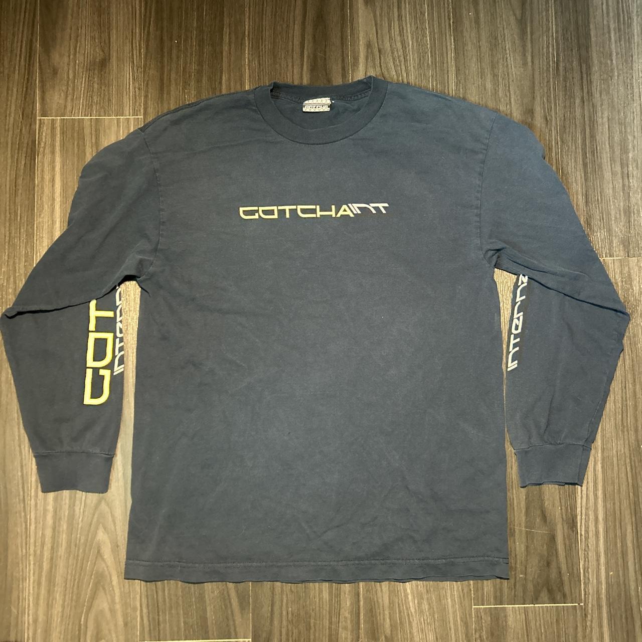 Navy blue Gotcha skate long sleeve Size: L Tag:... - Depop